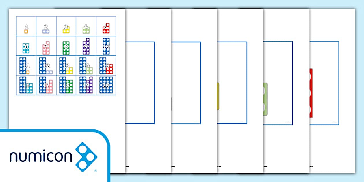 Numicon Shapes 1-20 Mat (Compatible with Bee-Bot) - Twinkl